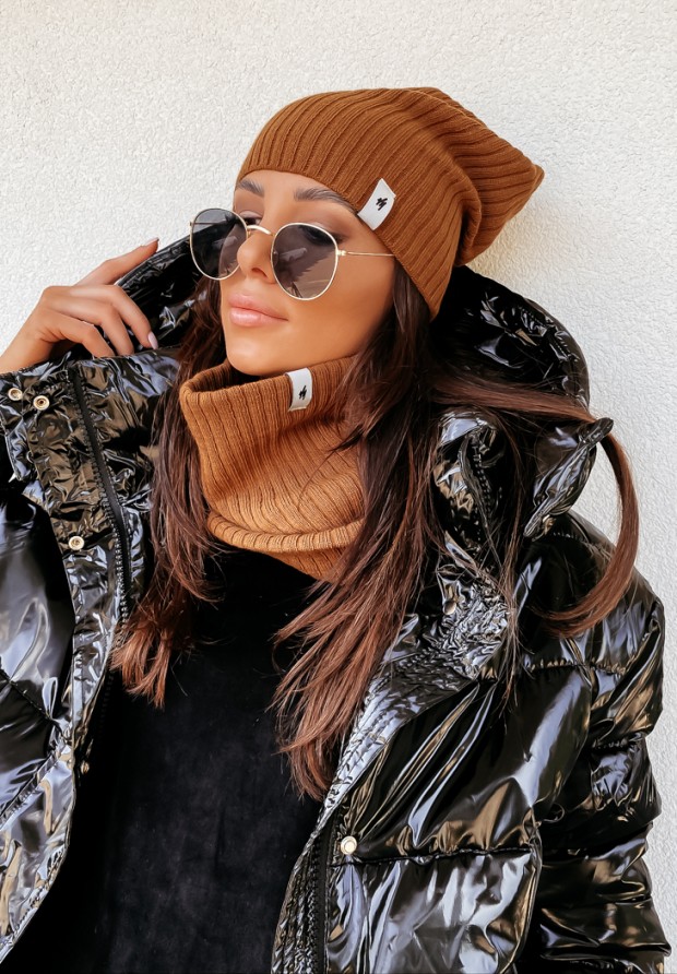 Striped Line camel cap - Andżela Online Store