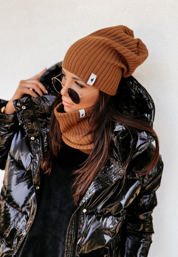 Striped Line camel cap - Andżela Online Store