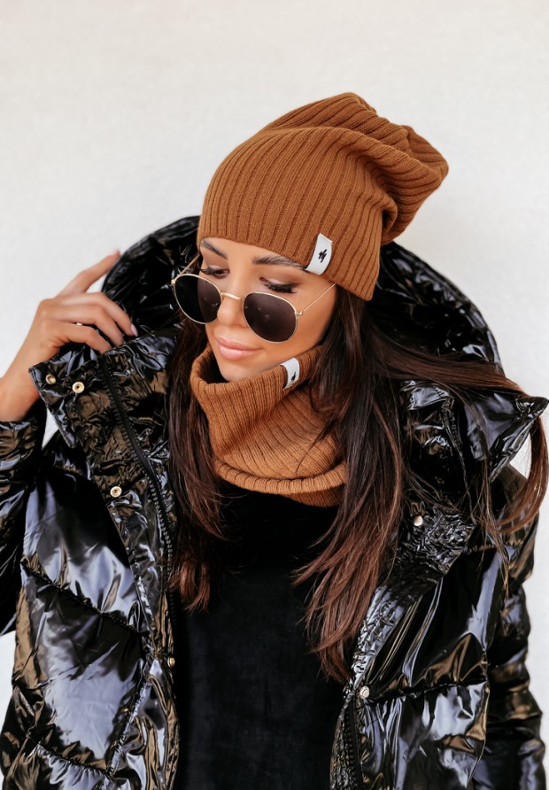 Striped Line camel cap - Andżela Online Store