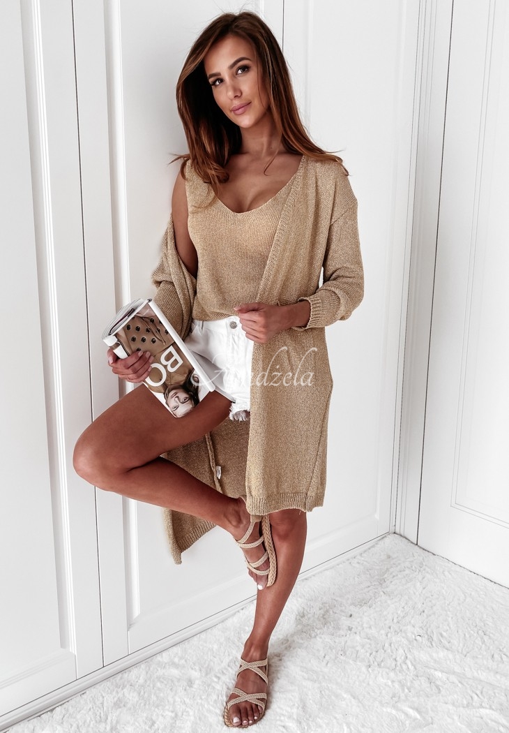 Erisson's long gold cardigan - Andżela Online Store