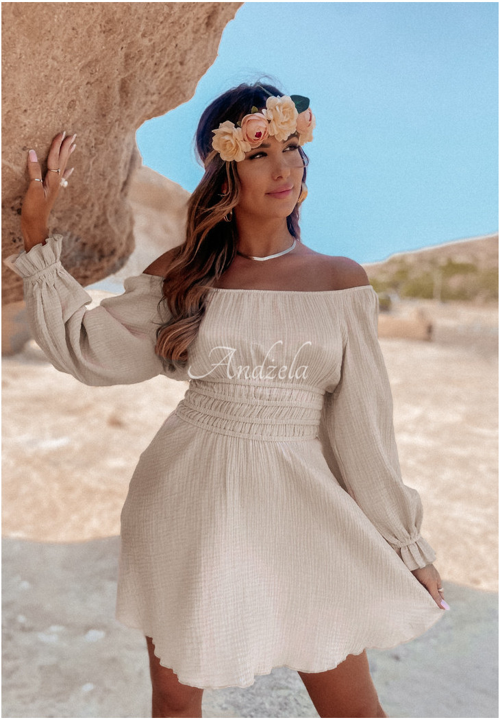 Spanish style dress, Spanish style dresses, shoulderless dress - Andżela