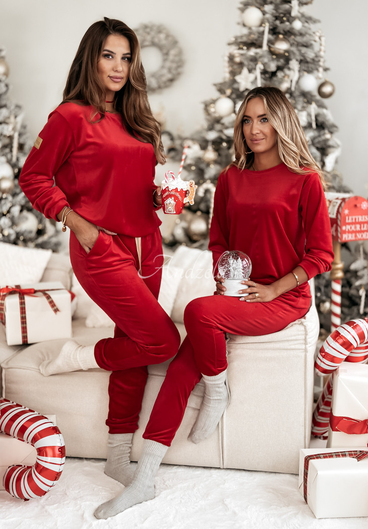 Velour set Now You Know red - Andżela Online Store