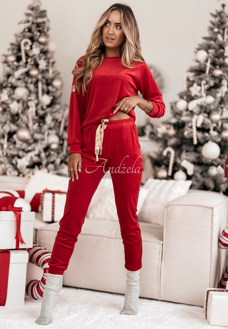 Velour set Now You Know red - Andżela Online Store
