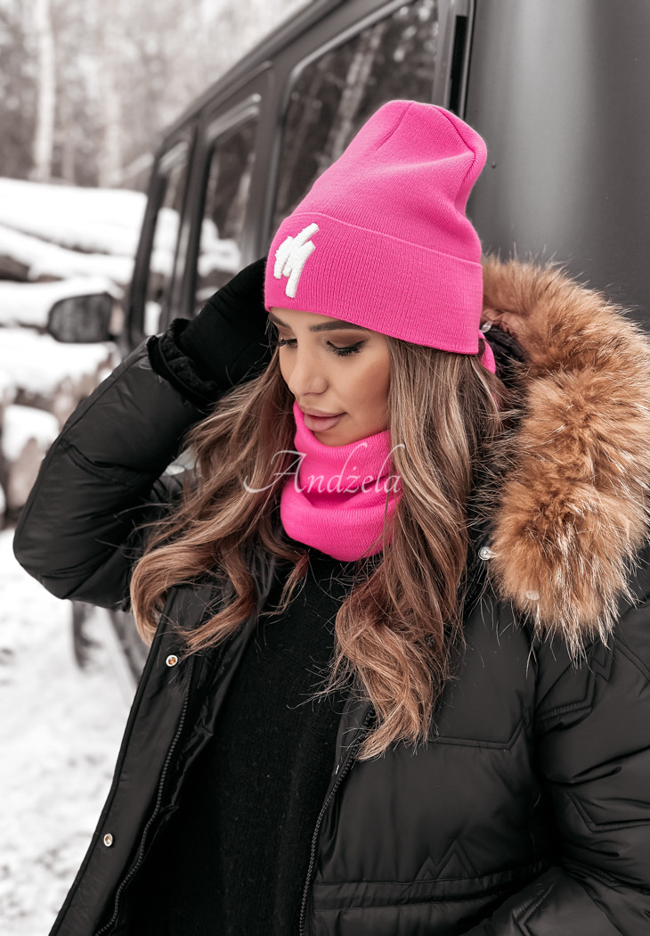 Ribbed chimney Good Morning pink - Andżela Online Store