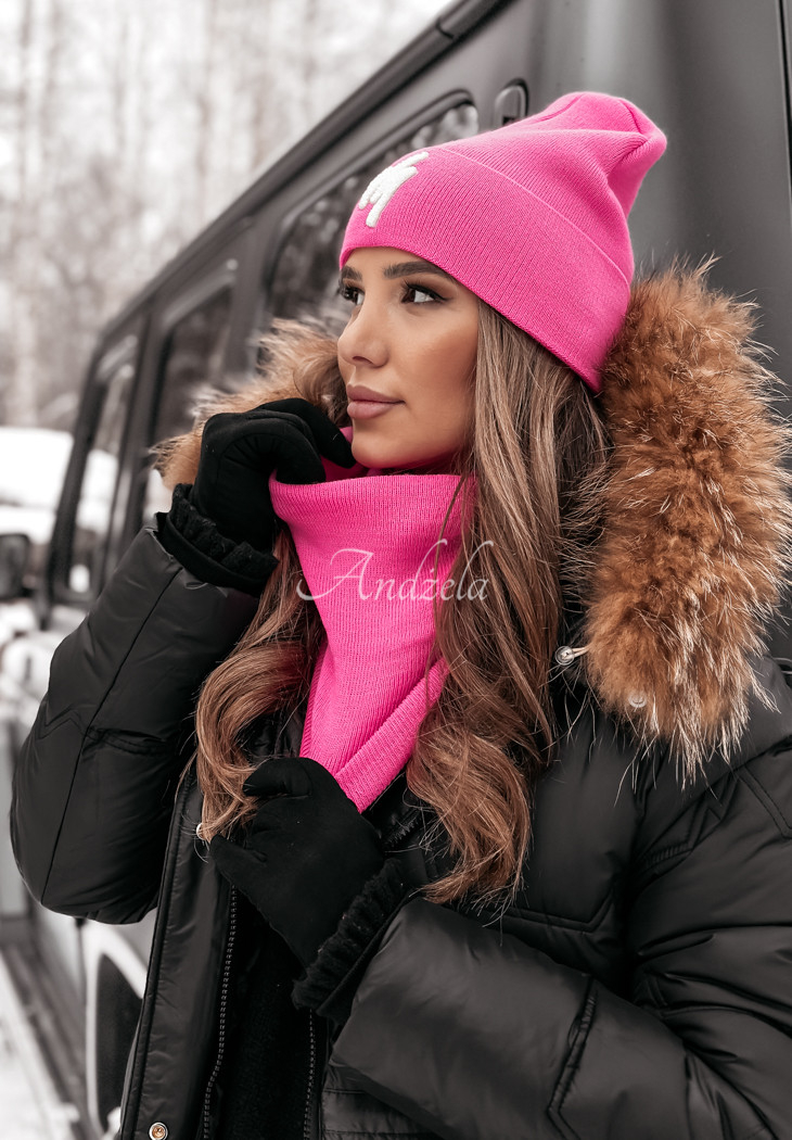 Ribbed chimney Good Morning pink - Andżela Online Store