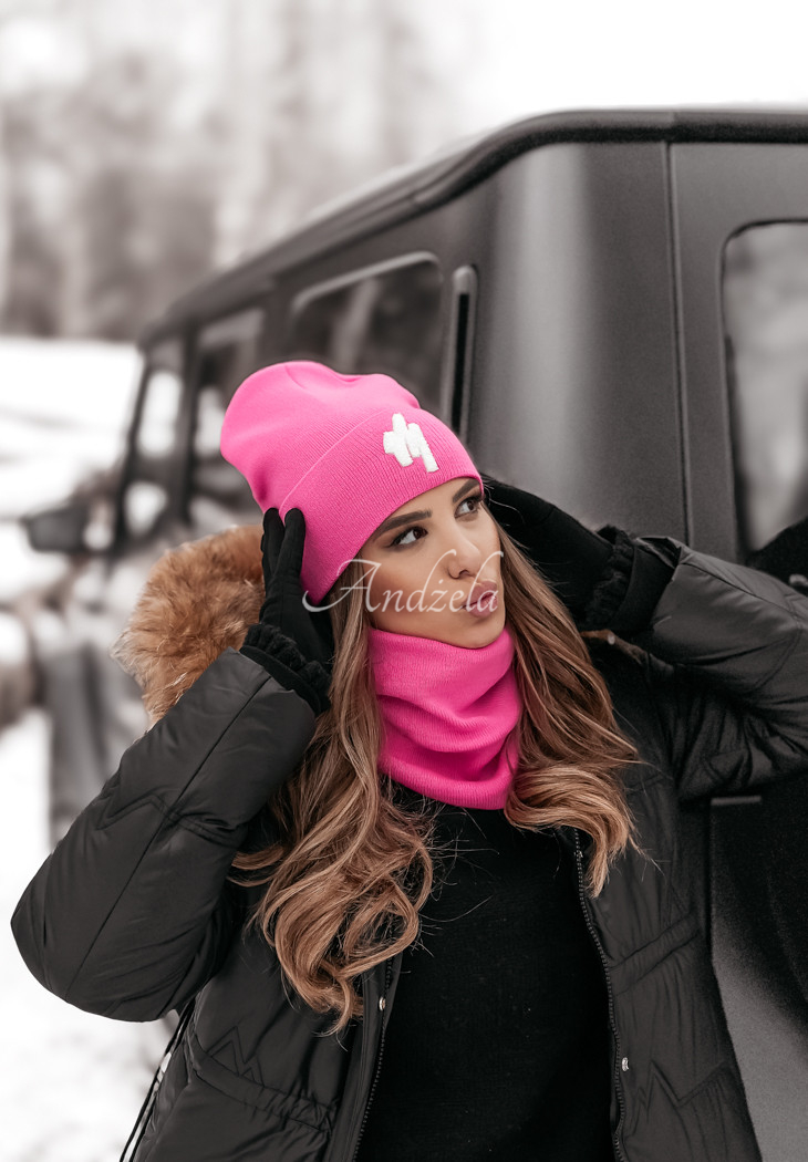 Ribbed chimney Good Morning pink - Andżela Online Store