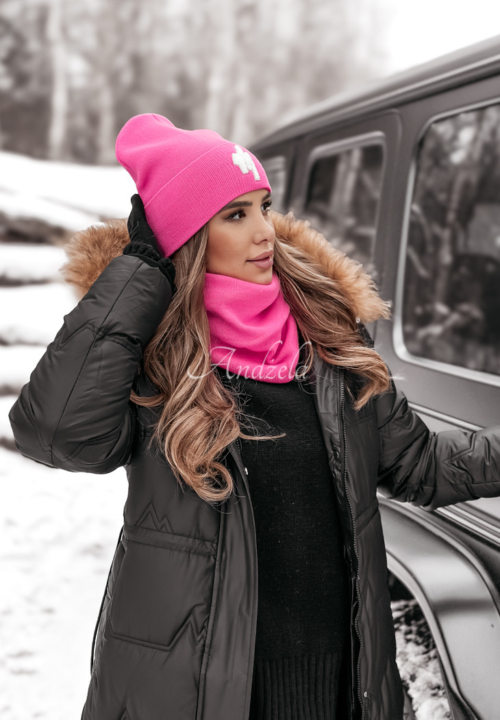 Ribbed chimney Good Morning pink - Andżela Online Store