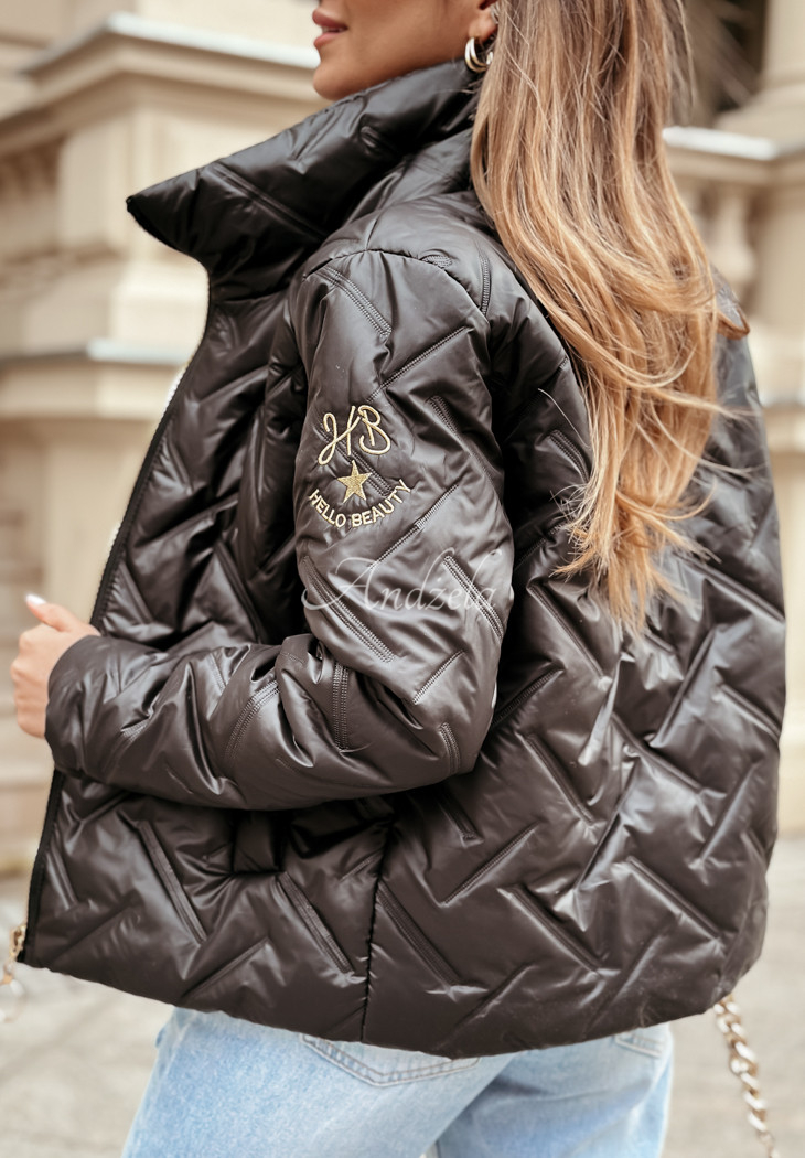 Windy View short quilted jacket black - Andżela Online Store