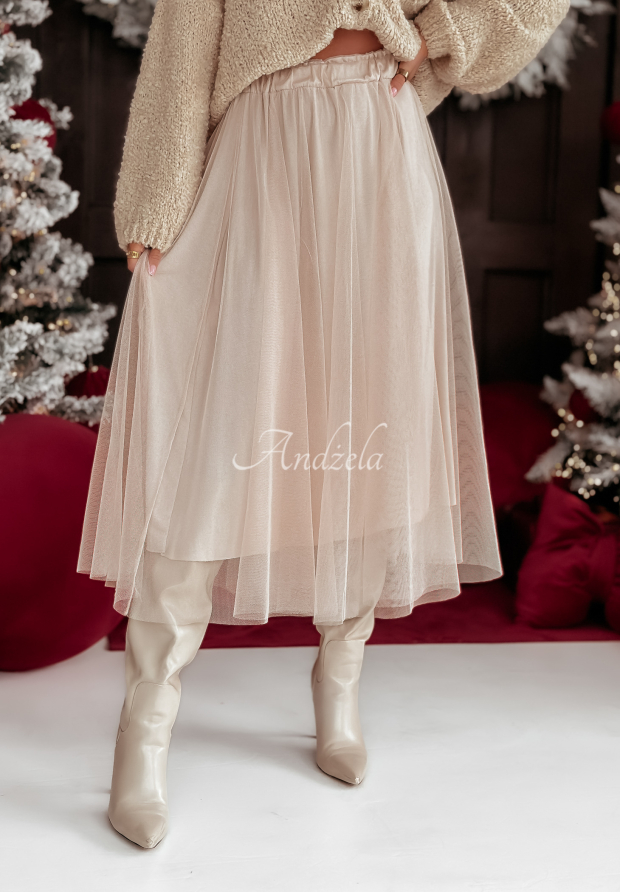 Merlotte beige tulle skirt - Andżela Online Store