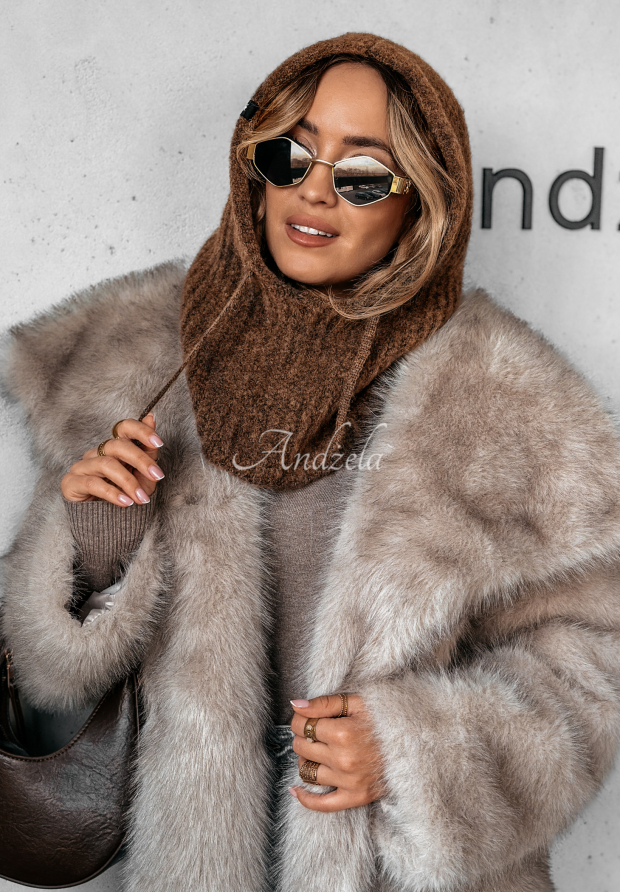 Snow Angels chocolate balaclava hooded mantelpiece - Andżela Online Store