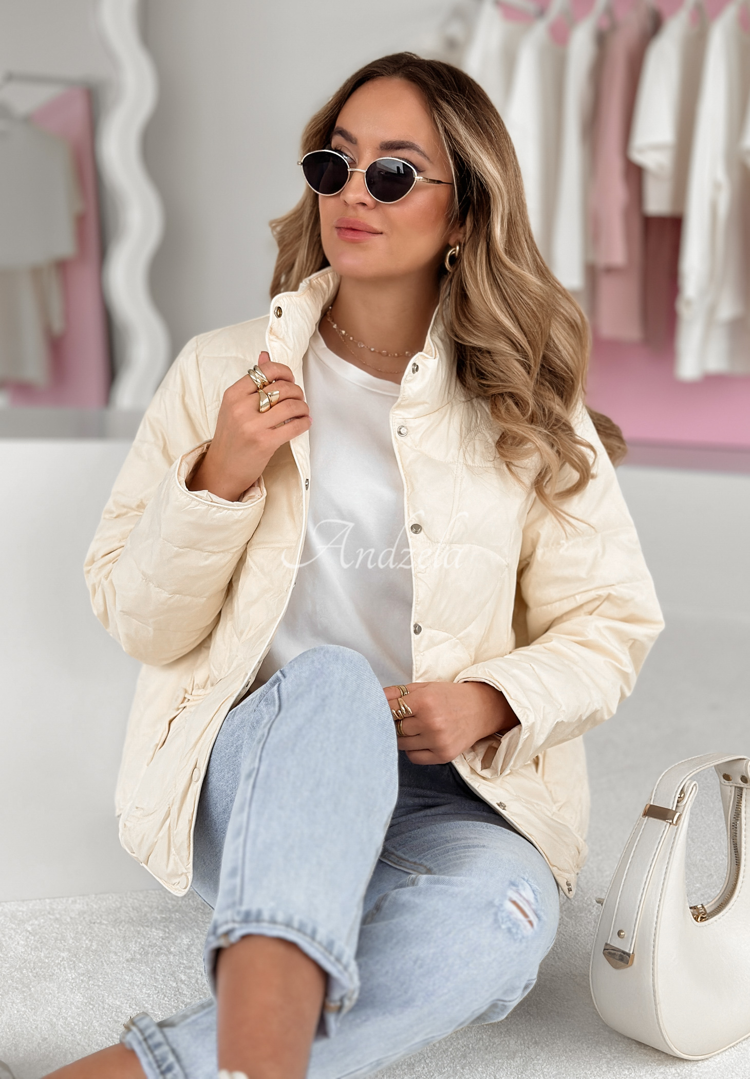 Already Gone ecru down jacket - Andżela Online Store