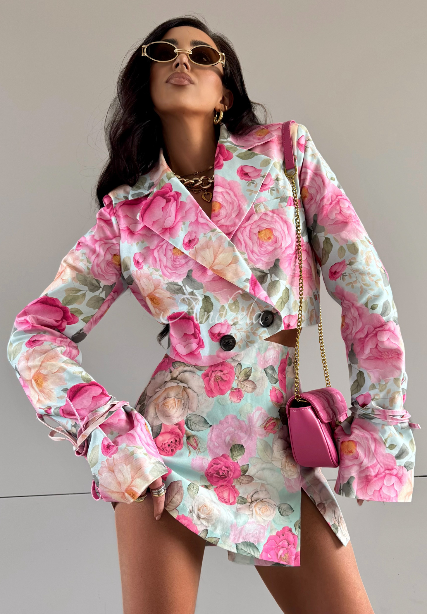 La Milla Peony Blessings blue-pink floral skirt-shorts - Andżela Online ...
