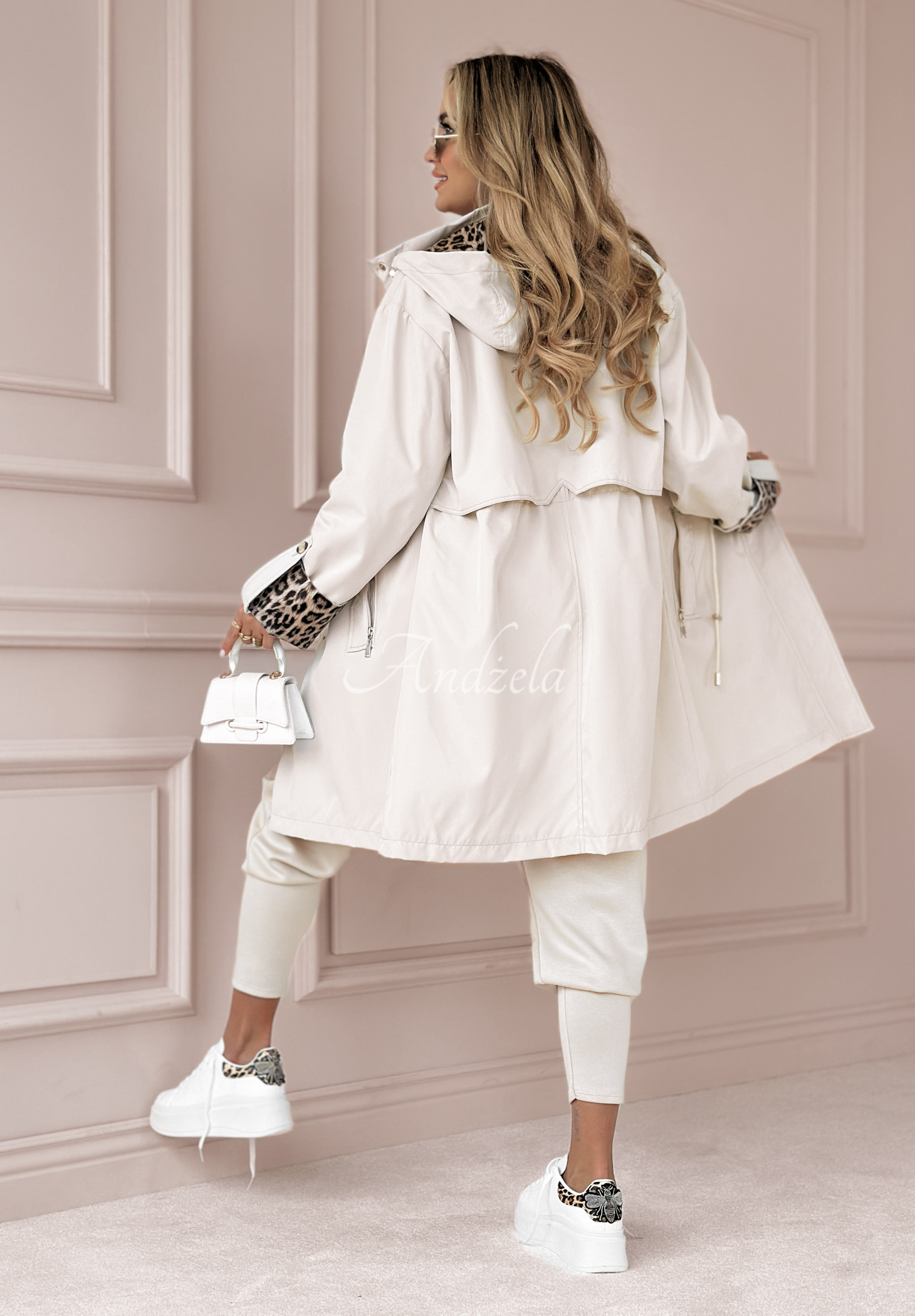 Uniquely Smart beige hooded parka jacket - Andżela Online Store