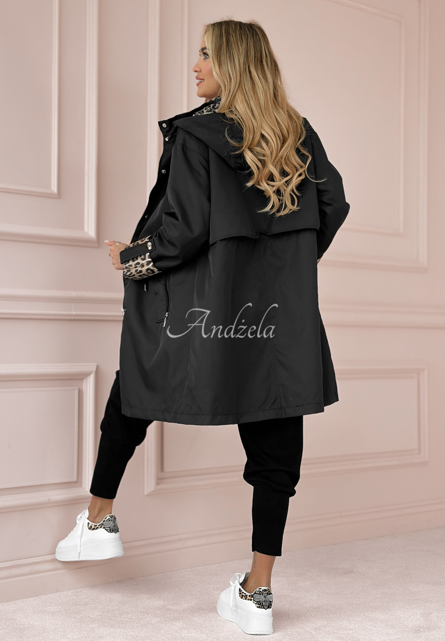 Uniquely Smart hooded parka jacket black - Andżela Online Store
