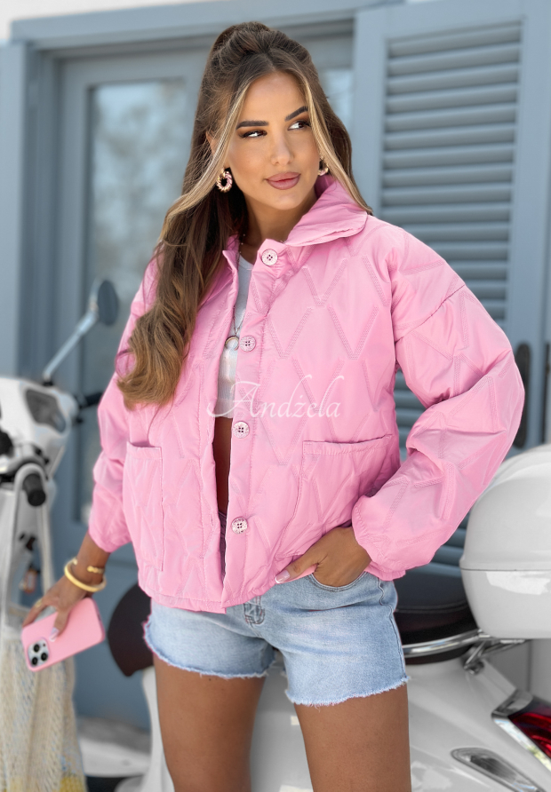 Well Women Win pink quilted jacket - Andżela Online Store