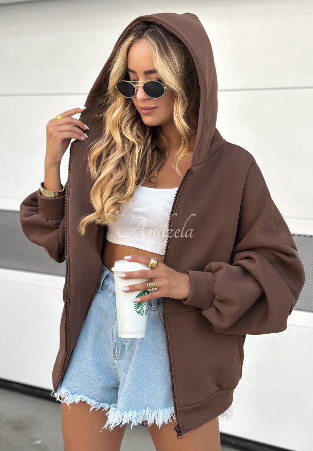 Oversize Don't Tell chocolate hoodie - Andżela Online Store