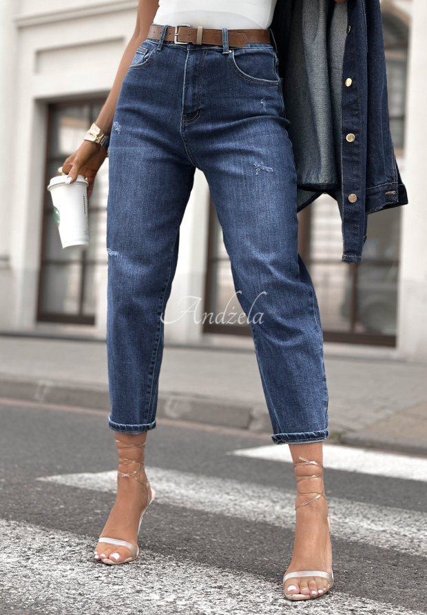 Banana Stay Inspired dark blue denim pants - Andżela Online Store