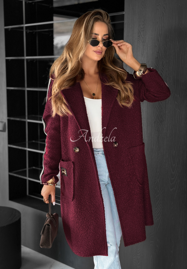 Long sheepskin coat Richmond Hill plum - Andżela Online Store